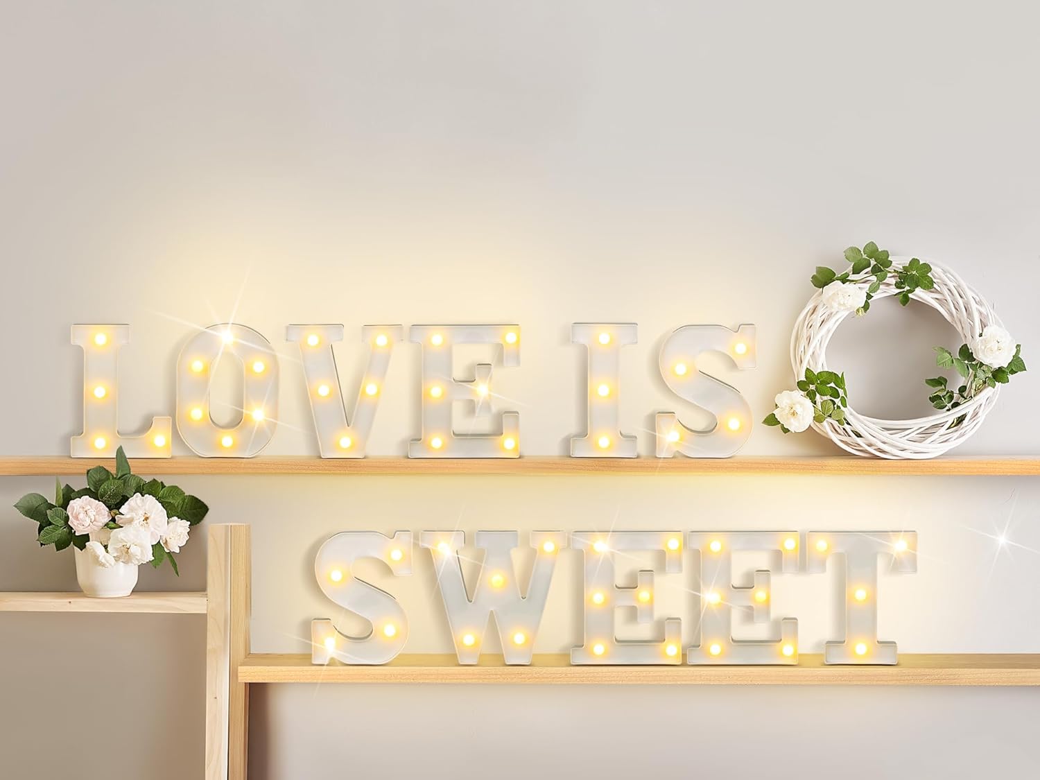 Amazon.com: Retisee 6.3 Inches Love Is Sweet Letter Lights Sign for ...