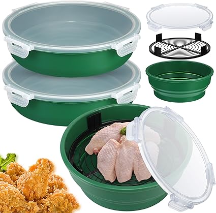 Amazon.com: Tioncy 2 Pack Collapsible Batter Bowl Mess Free Breading ...