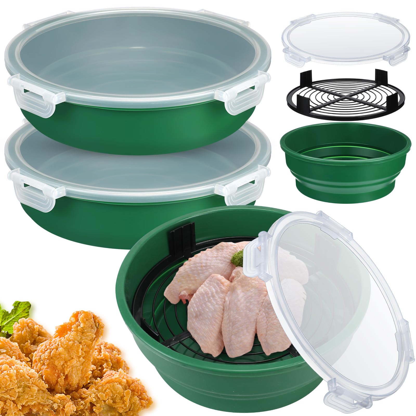 Amazon.com: Tioncy 2 Pack Collapsible Batter Bowl Mess Free Breading ...
