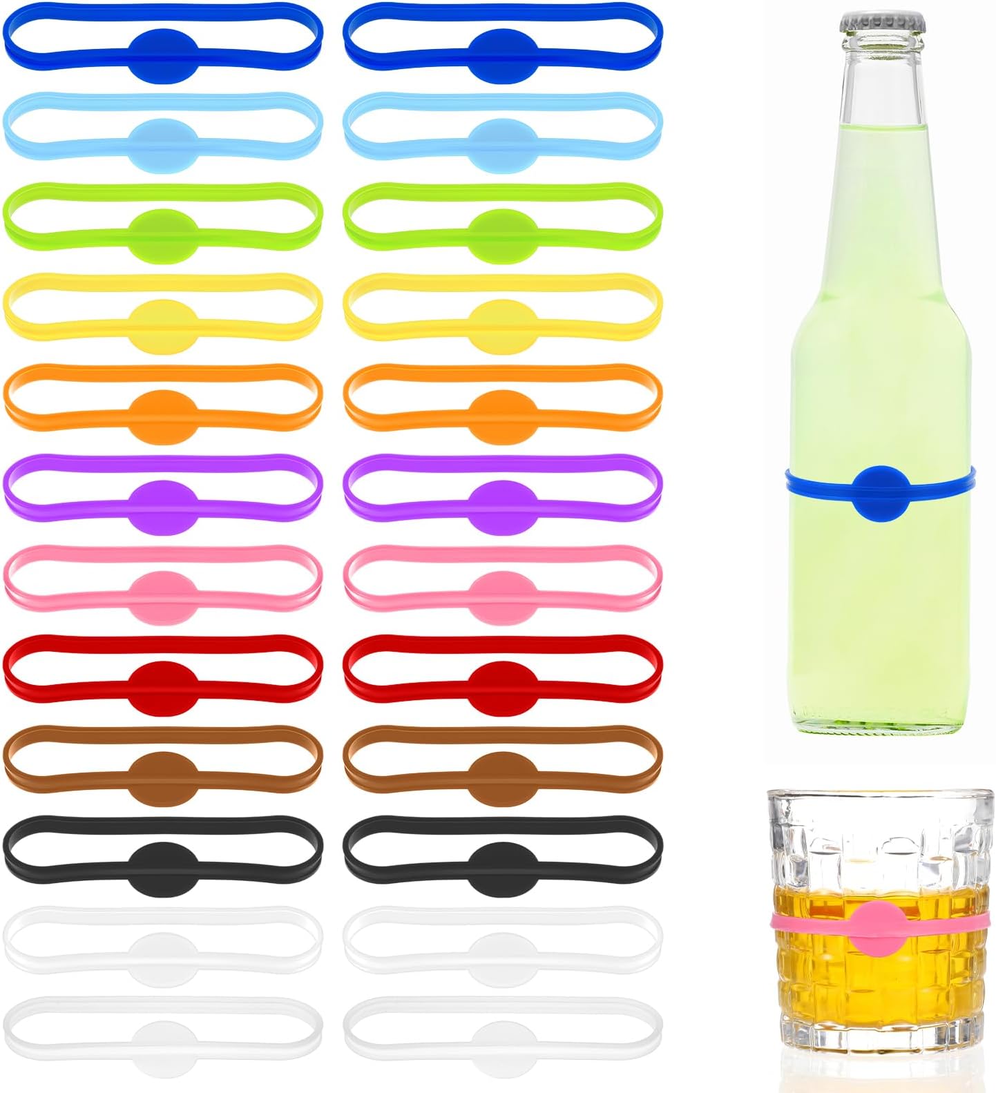 Amazon.com | Outus 24 Pieces Drink Markers Glass Cup Wine Glass Bottle ...