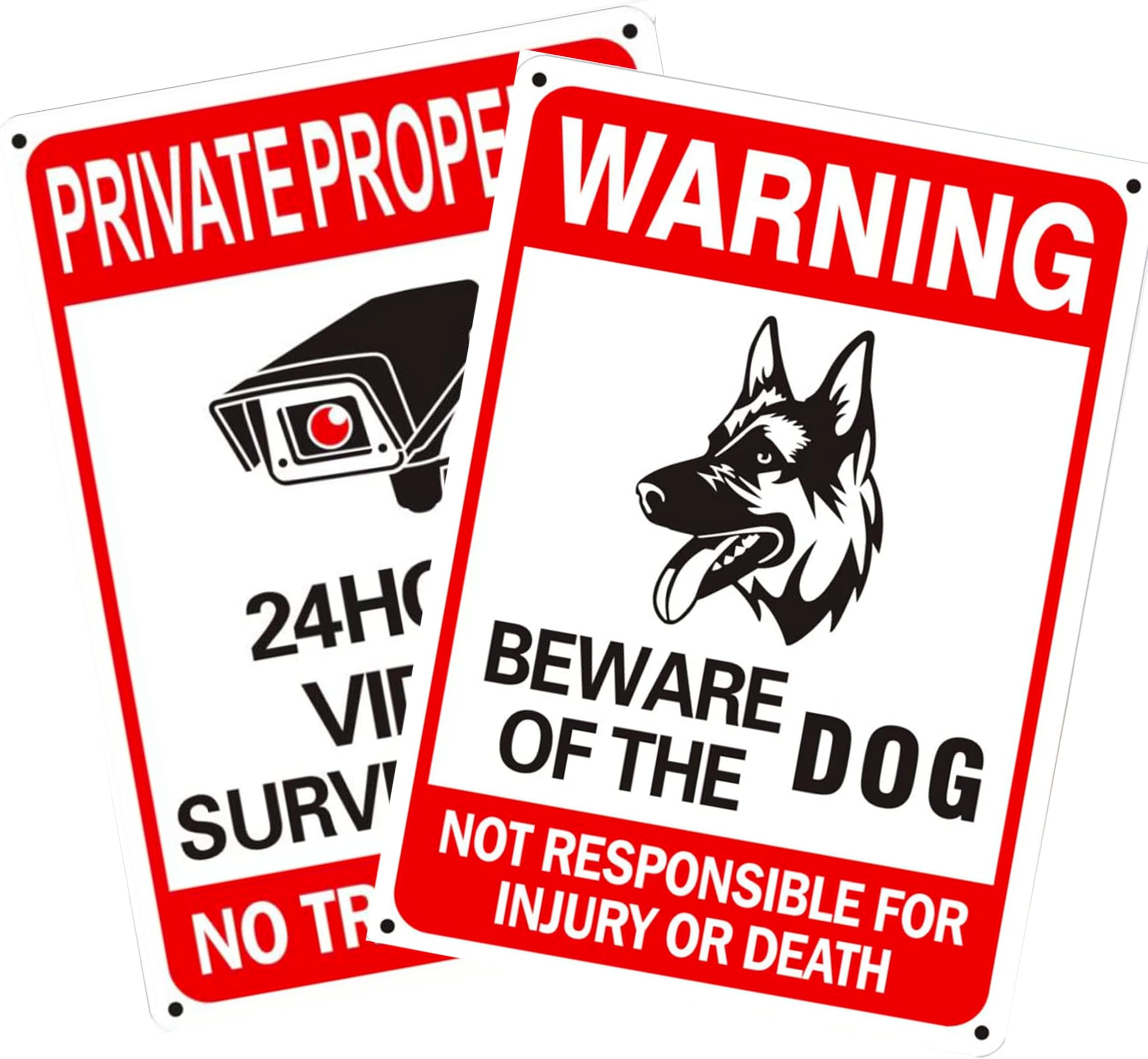 Amazon.com: Lounsweer No Trespassing Signs and Beware of Dog Sign Set ...