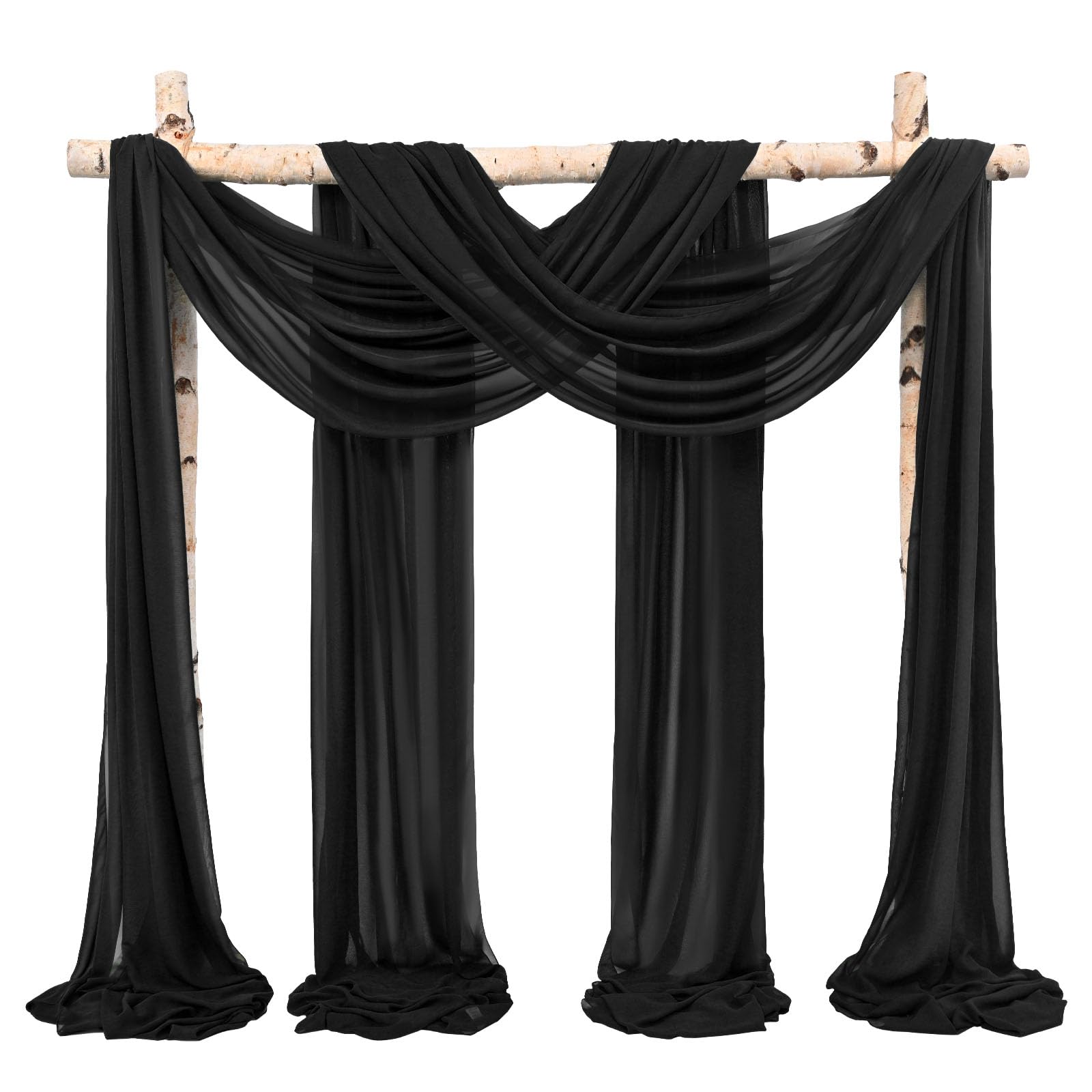 Amazon.com: Wedding Arch Draping Fabric,4 Panels 28" x20ft Black ...