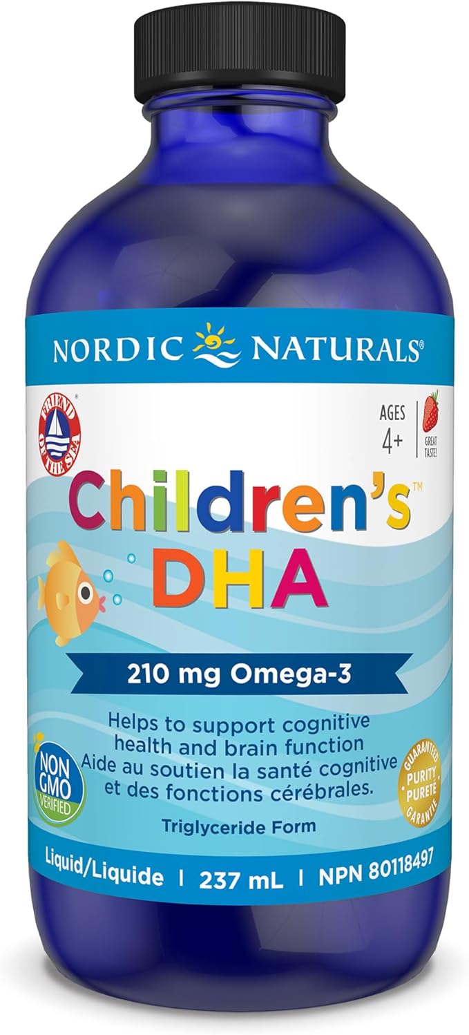 Nordic Naturals Children's DHA Liquid - Strawberry Flavored Fish Oil ...