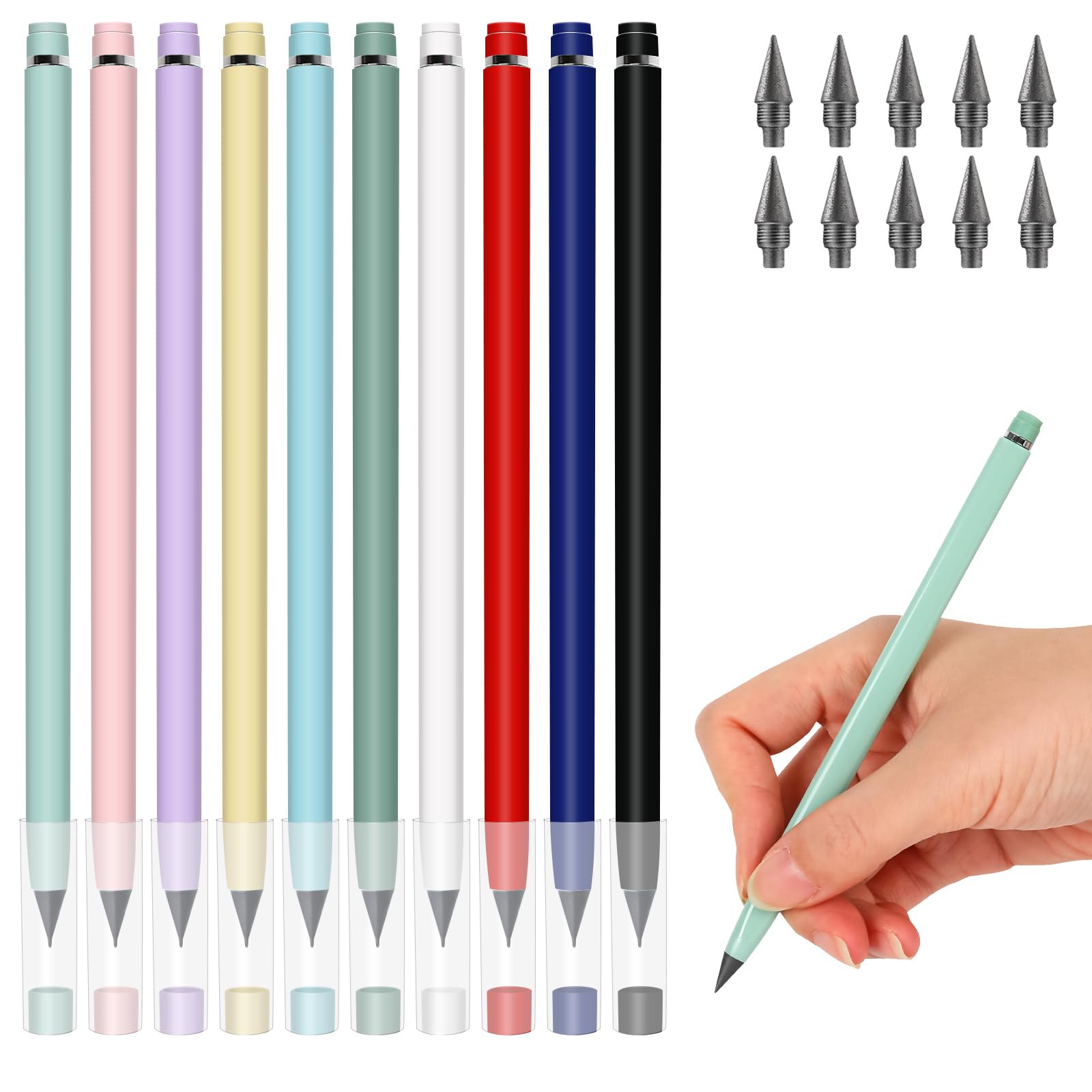 Amazon.com : Whaline 20Pcs Everlasting Pencil Set 10Pcs Colorful ...