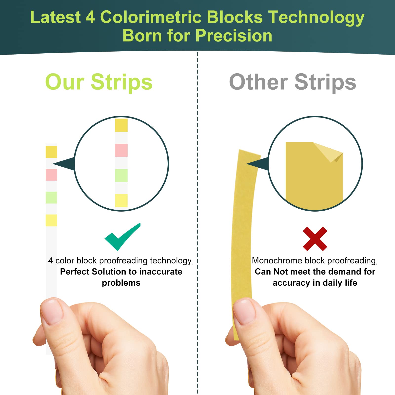 Snapklik.com : pH Test Strips - 200ct + 4 Colorimetric Blocks - Easy To ...