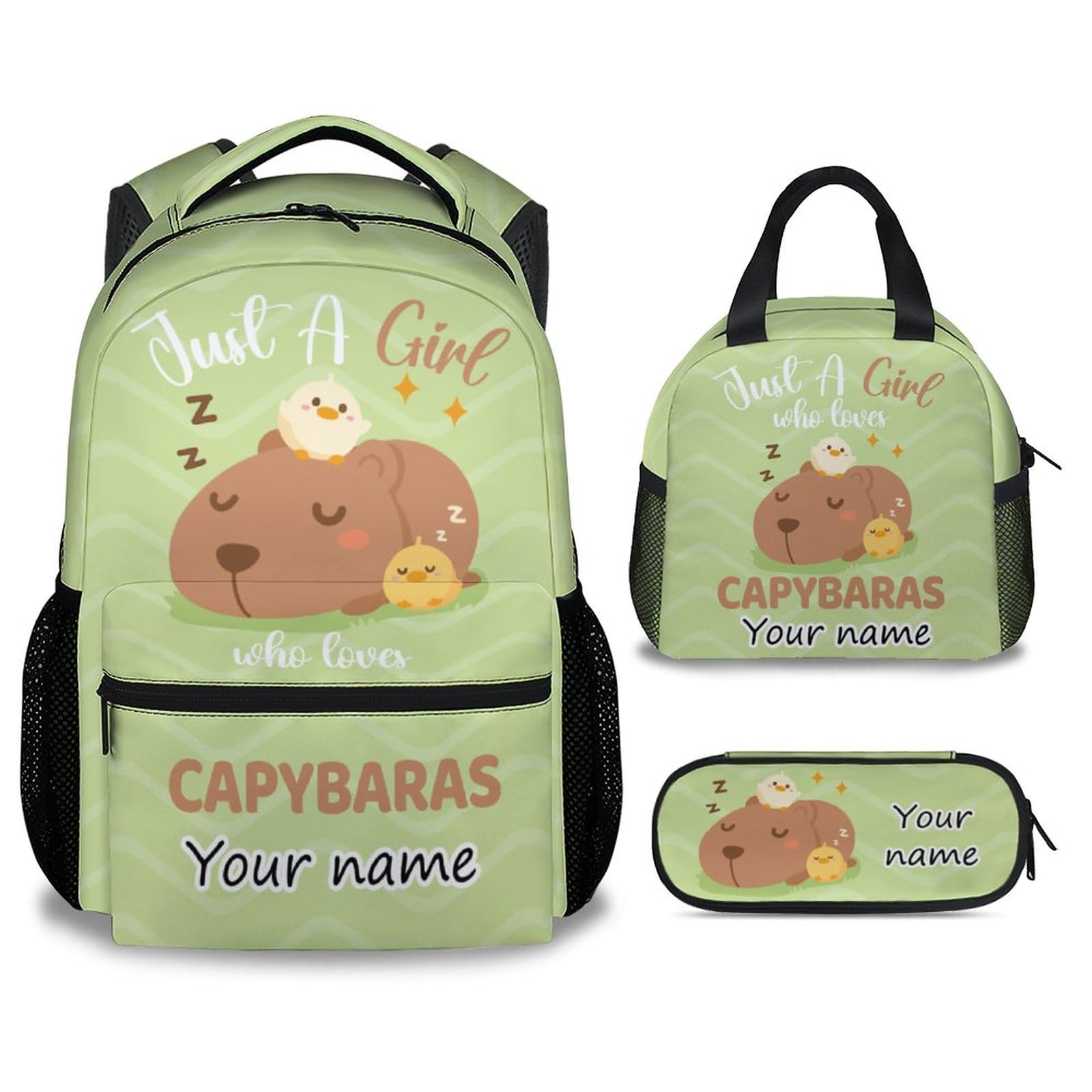 Amazon.com | Personalized Capybara Backpack with Lunch Box Set for ...