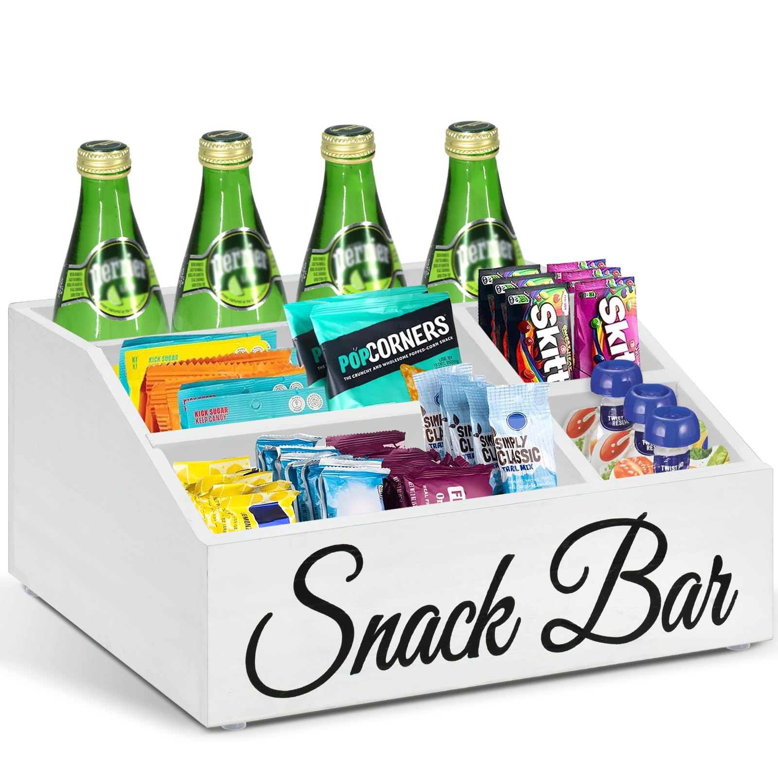 Amazon.com: Snack Organizer for Countertop, Wooden Snack Tray and Food ...