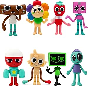 8Pcs Dandy Game Figures Toy Set, Dandy Games Figures Dandy/Goob/Vee ...