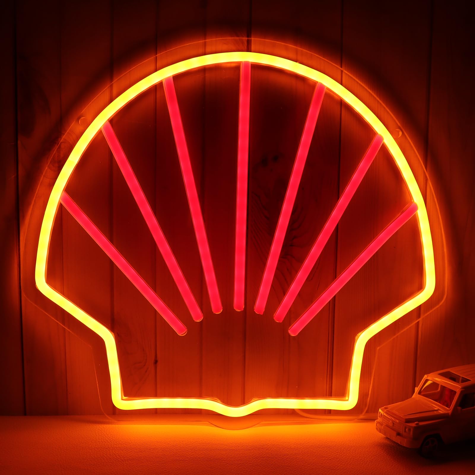 Amazon.com : WonderfulLife Shell Neon Sign for Garage Decor,Led Signs ...