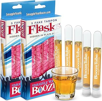 Amazon.com: Smuggle Your Booze Tampon Flask Set - Pack of 10, 1oz Tube ...