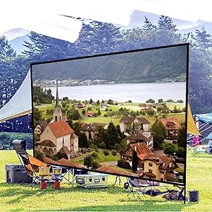 Amazon.com: BERWDUXA 200 Inch Projection Screen Large Foldable Movie ...