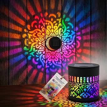 Solar Mandala Lights Outdoor Wall Projector 7 Colors Fence Night ...