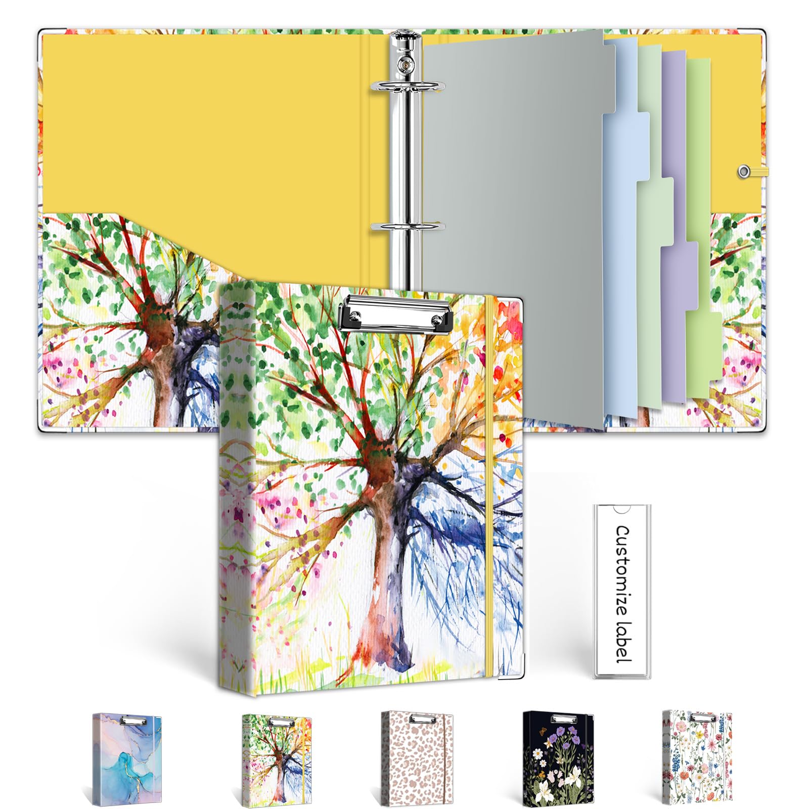 Amazon.com : Mini 3 Ring Binder 1 Inch for 5.5"x8.5" Paper, Small Three ...
