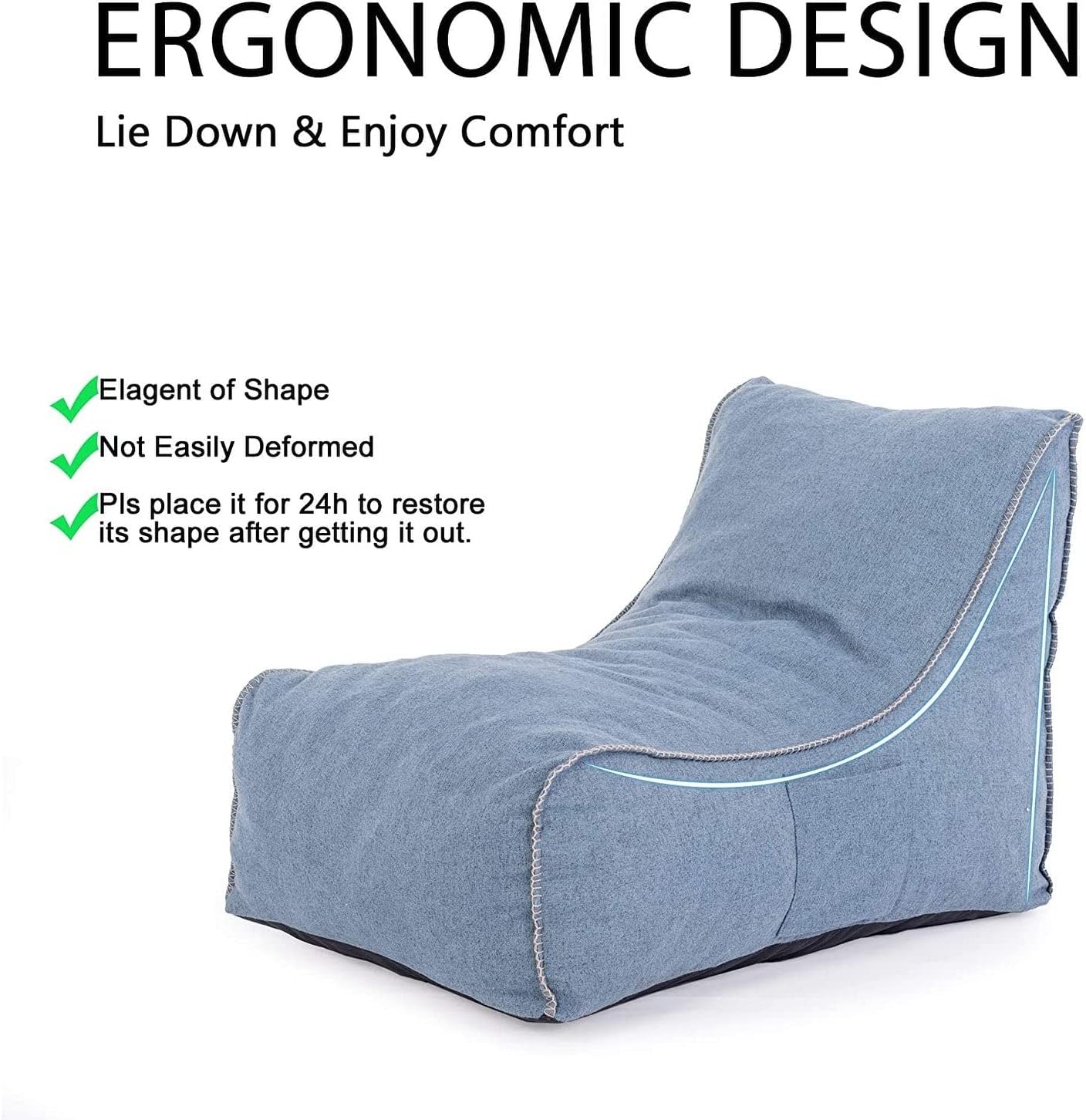 Overstock Floor Lazy – Silla de juegos con acento para sofá, color azul ...