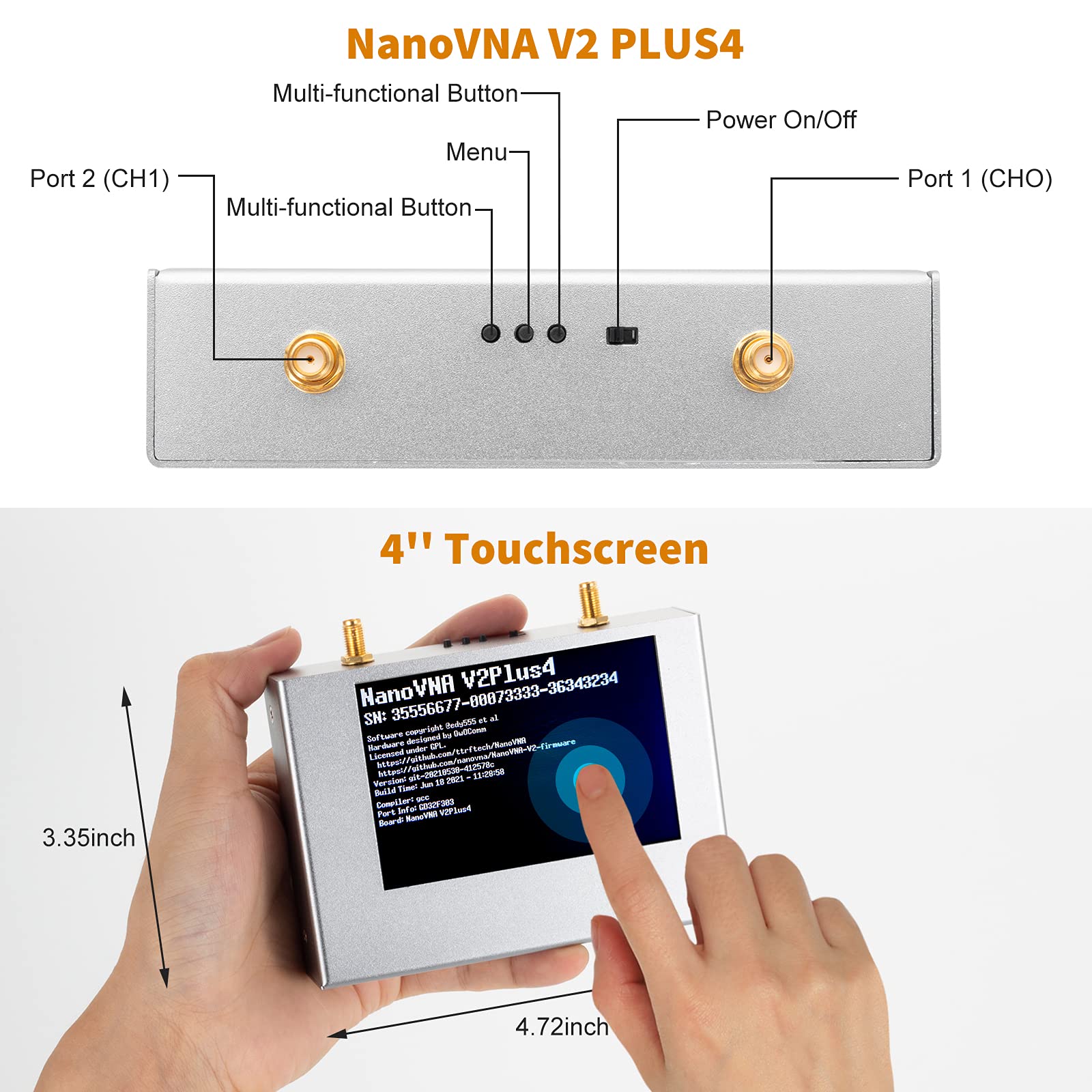 Snapklik.com : Upgraded NanoVNA V2 PLUS4 Vector Network Analyzer 50kHz ...