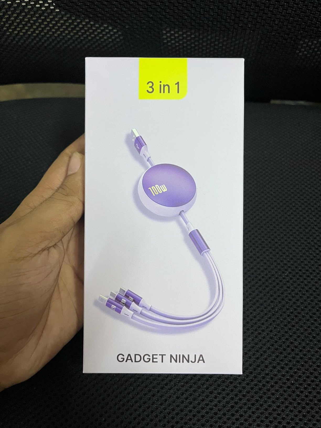 Gadget Ninja 120W 3 in 1 Charging Cable for Car Home Office iOS ...