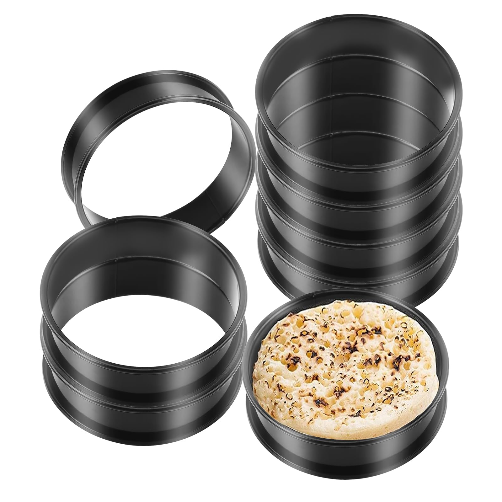 Amazon.com: RICHSC-PAN Crumpet Rings, 4Inches Outside Diameter 3.6 ...