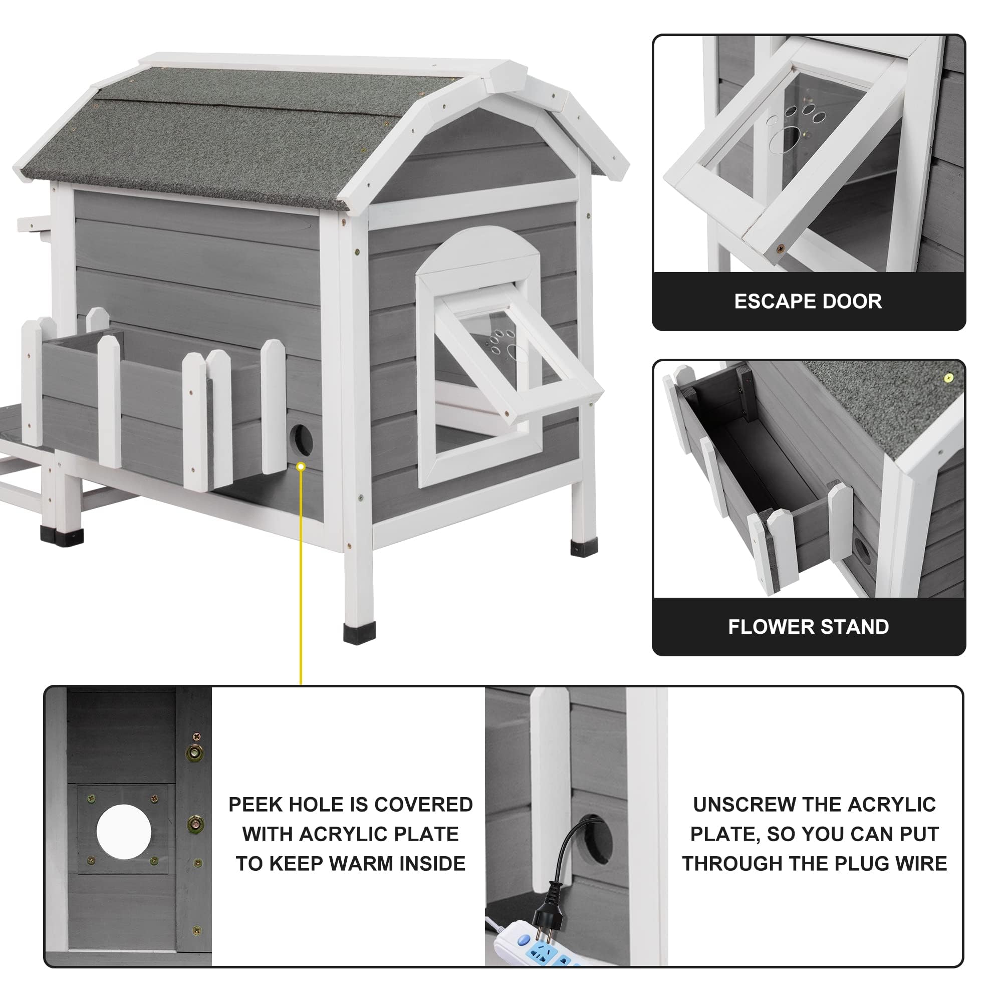 Snapklik.com : Ketive Cat House Outdoor Cat Shelter Weatherproof, Feral ...