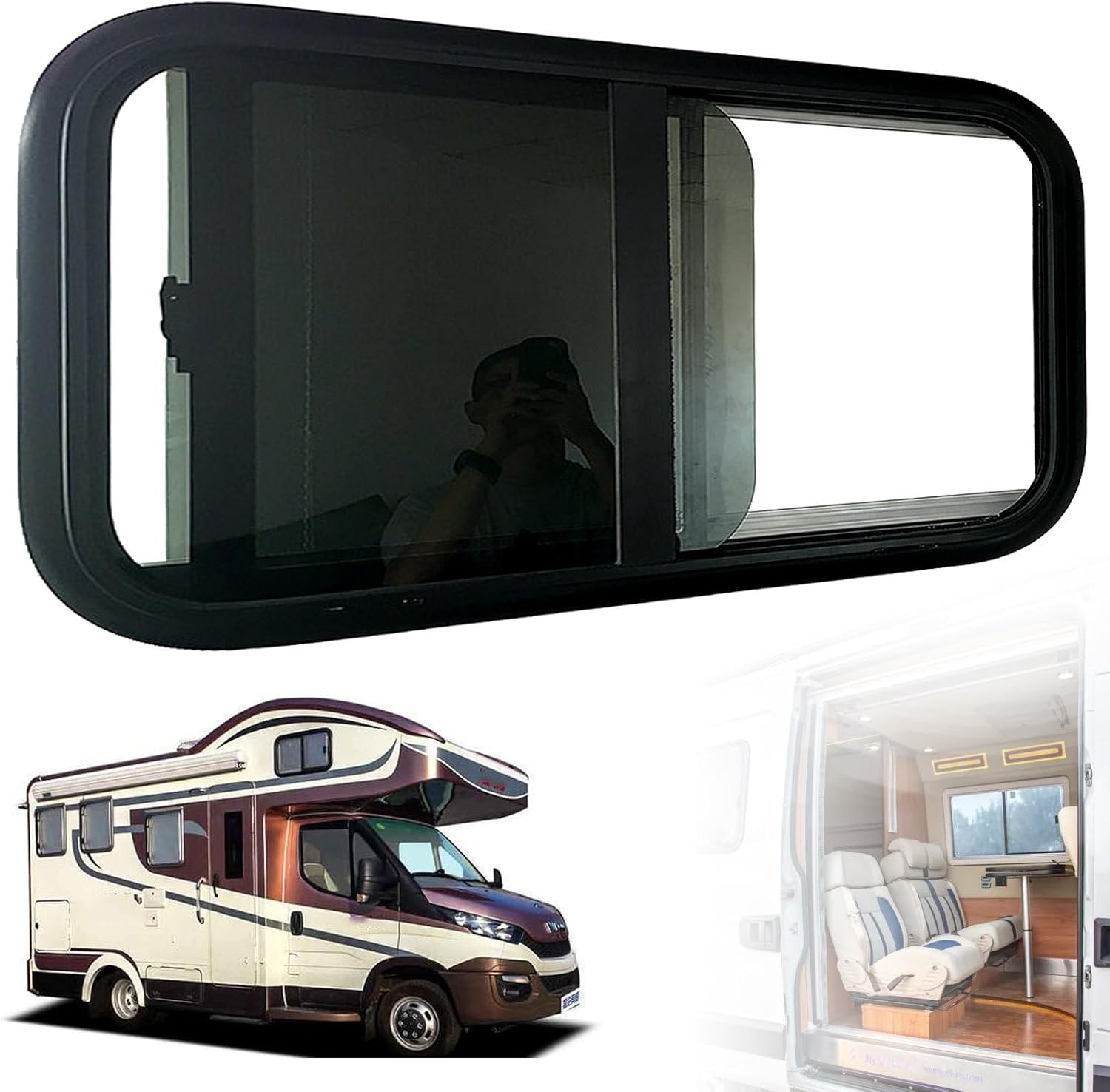 Amazon.com: RV Window, Horizontal Slider W/Integrated Roller Blind and ...