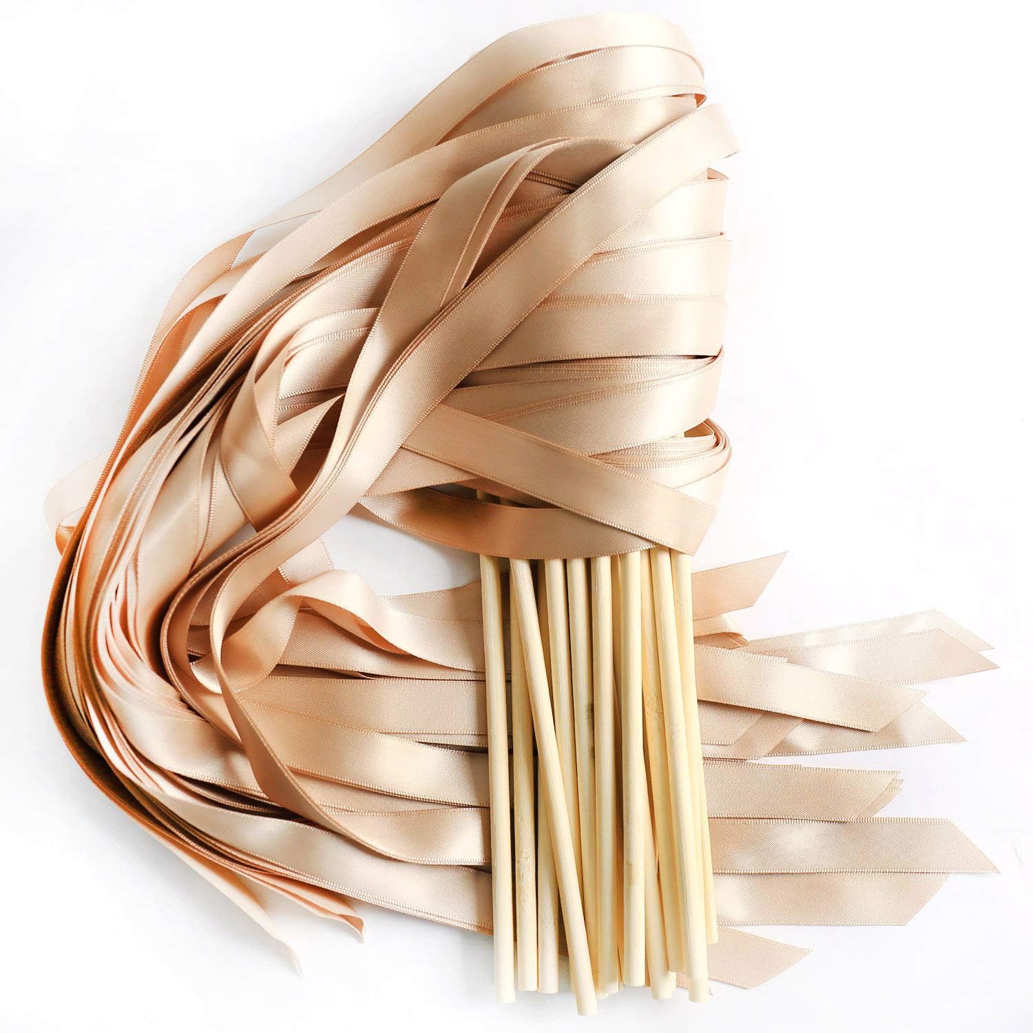 Amazon.com: LaRibbons 20pcs Single Color Ribbons Wand Sticks Wedding ...