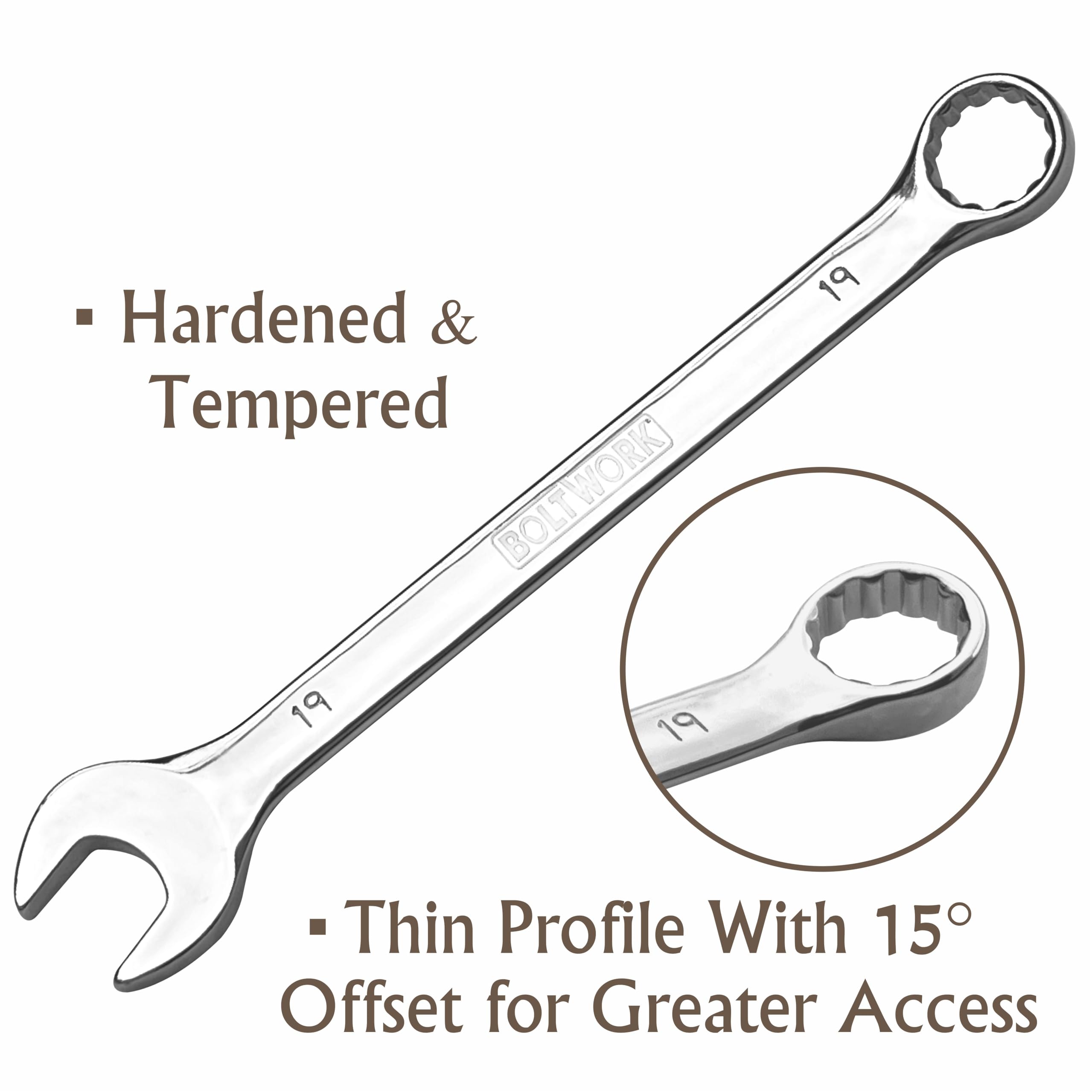 BOLTWORK Spanner Set 25 Combination Open and Bi-Hexagonal Spanner Set ...