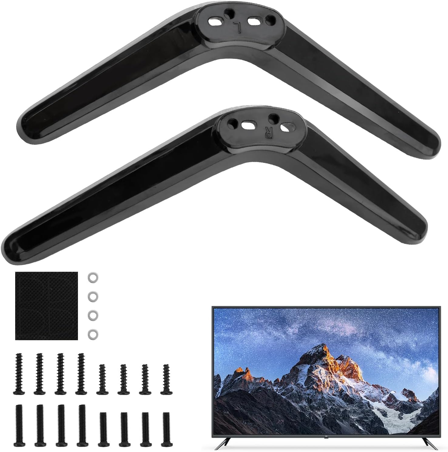 TV Base Pedestal Feet, Universal TV Stand Legs for Most TV 32 40 49 50 ...