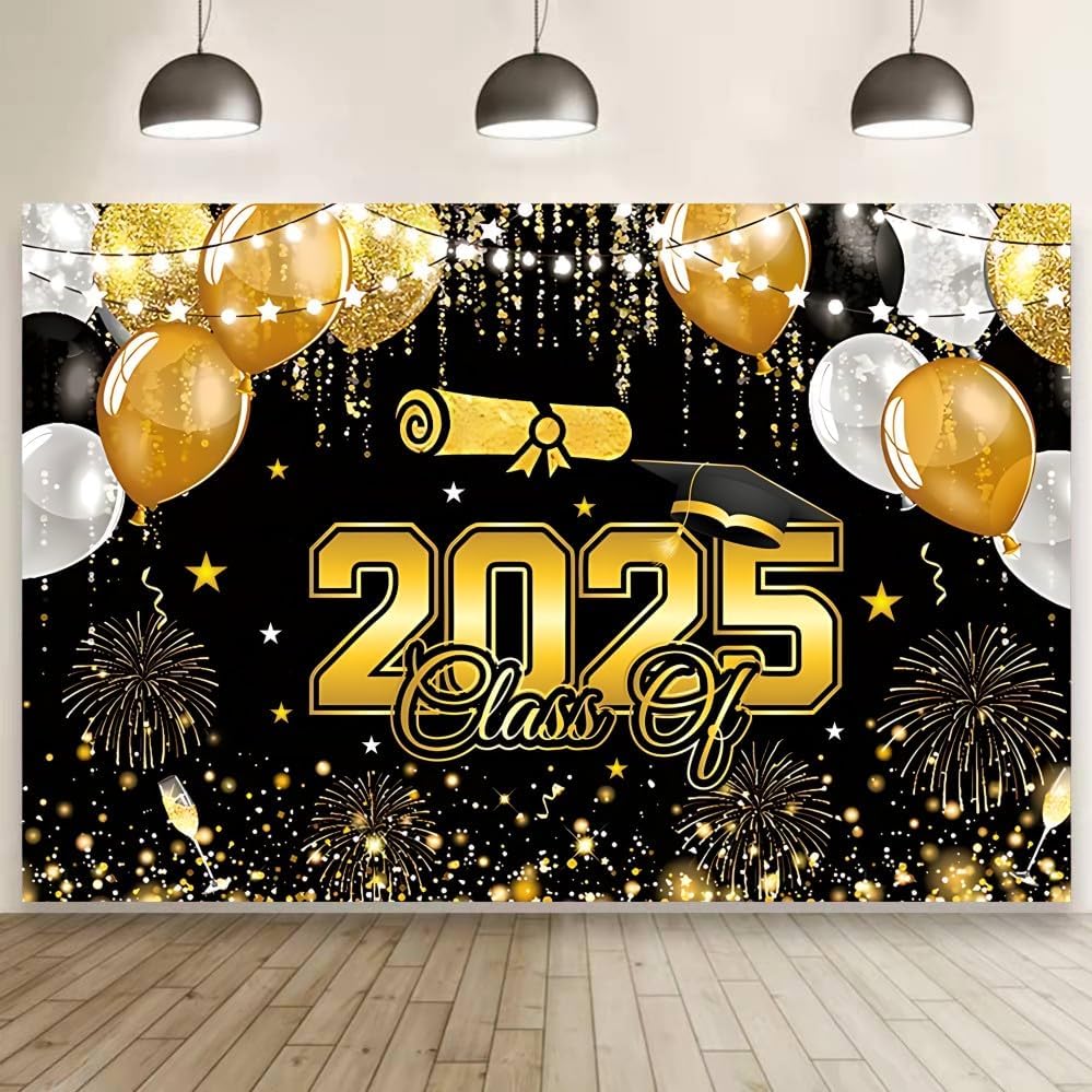 Amazon.com : Graduation 2025 Backdrop Decor Background Banner Party ...