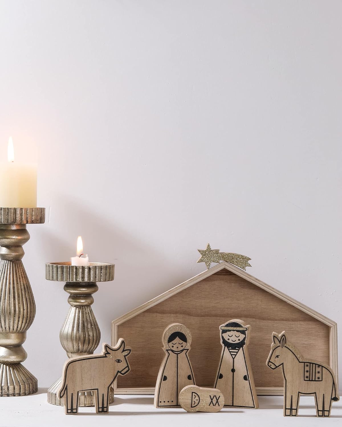 Buy RM ROOMERS Wood Nativity Scene, Wooden Nativity Set for Kids, Small ...