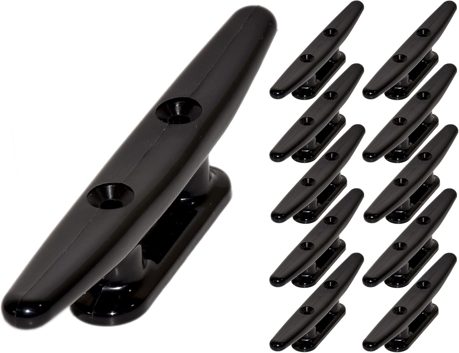 QPURO Black Nylon Boat Cleat 4 Inch - Rope Cleat, Kayak Cleat, Tie Down ...