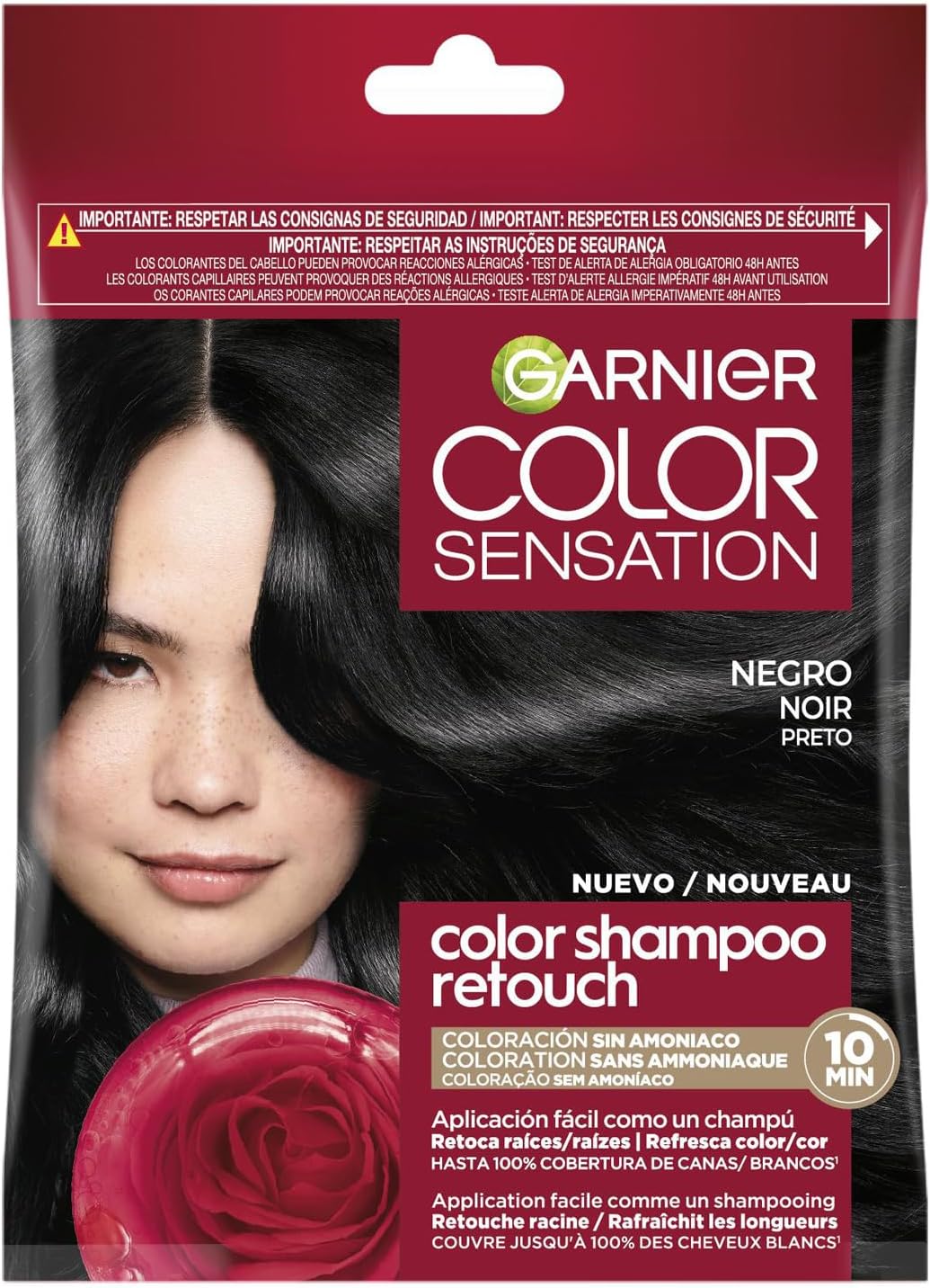 Garnier Color Shampoo Retouch Coloration Permanente Noir - 100% ...