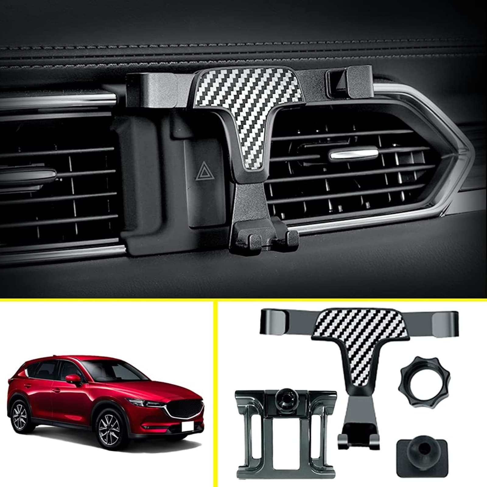 Amazon.co.jp: Cartist マツダ CX-5 KF系 CX-8 KG系 専用 スマホ ホルダー 携帯 ホルダー スマホスタンド ワンタッチ 鏡面 片手操作 360度回転 車載 ...