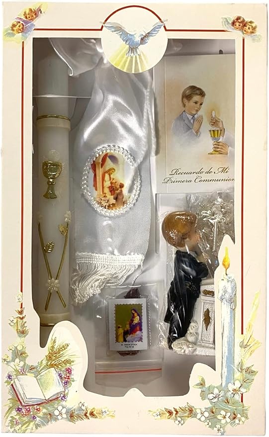 Amazon.com: Boys First Holy Communion Complete Candle Gift Set Keepsake ...