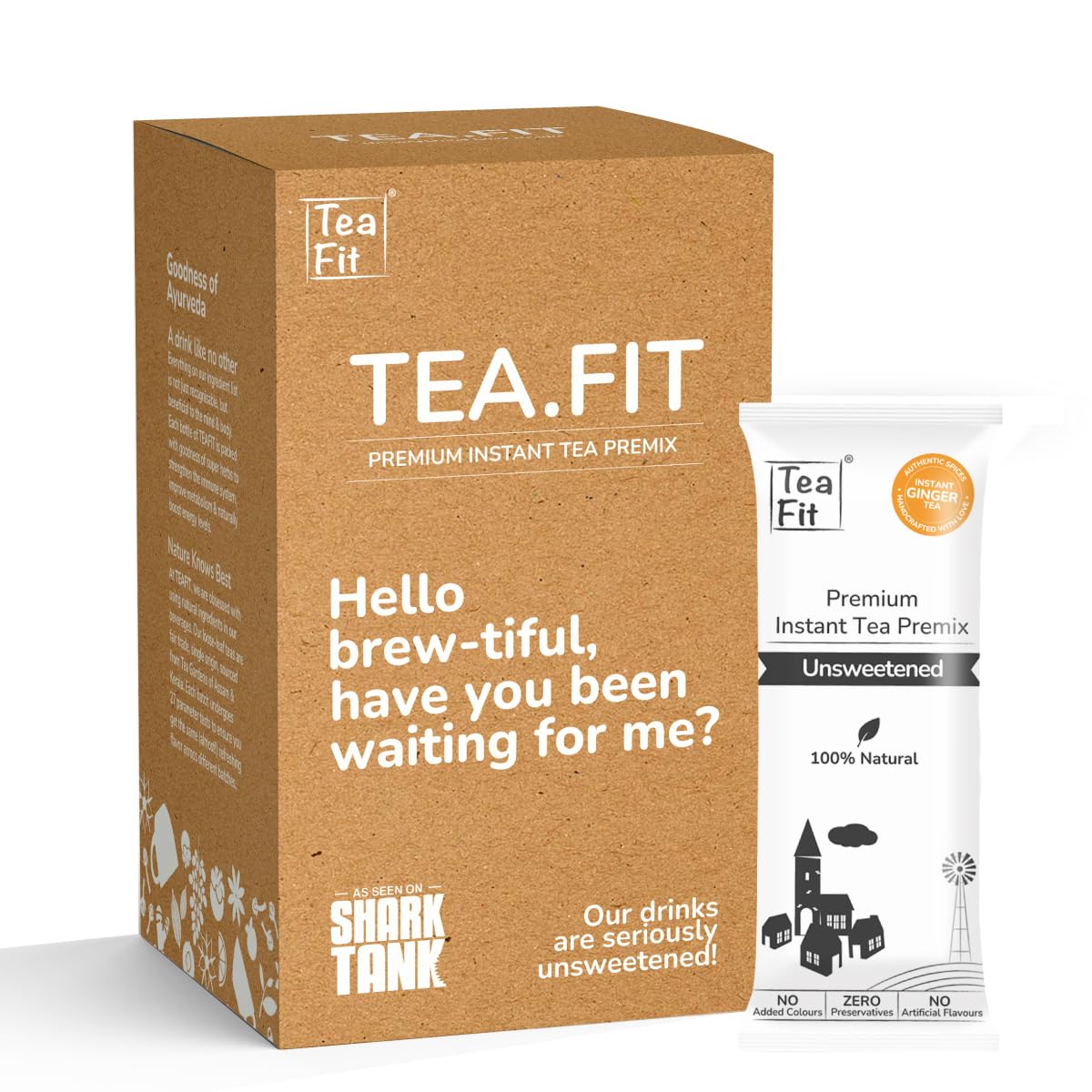 Buy TeaFit Premium Unsweetened Ginger Instant Tea Premix Monthly Pack ...