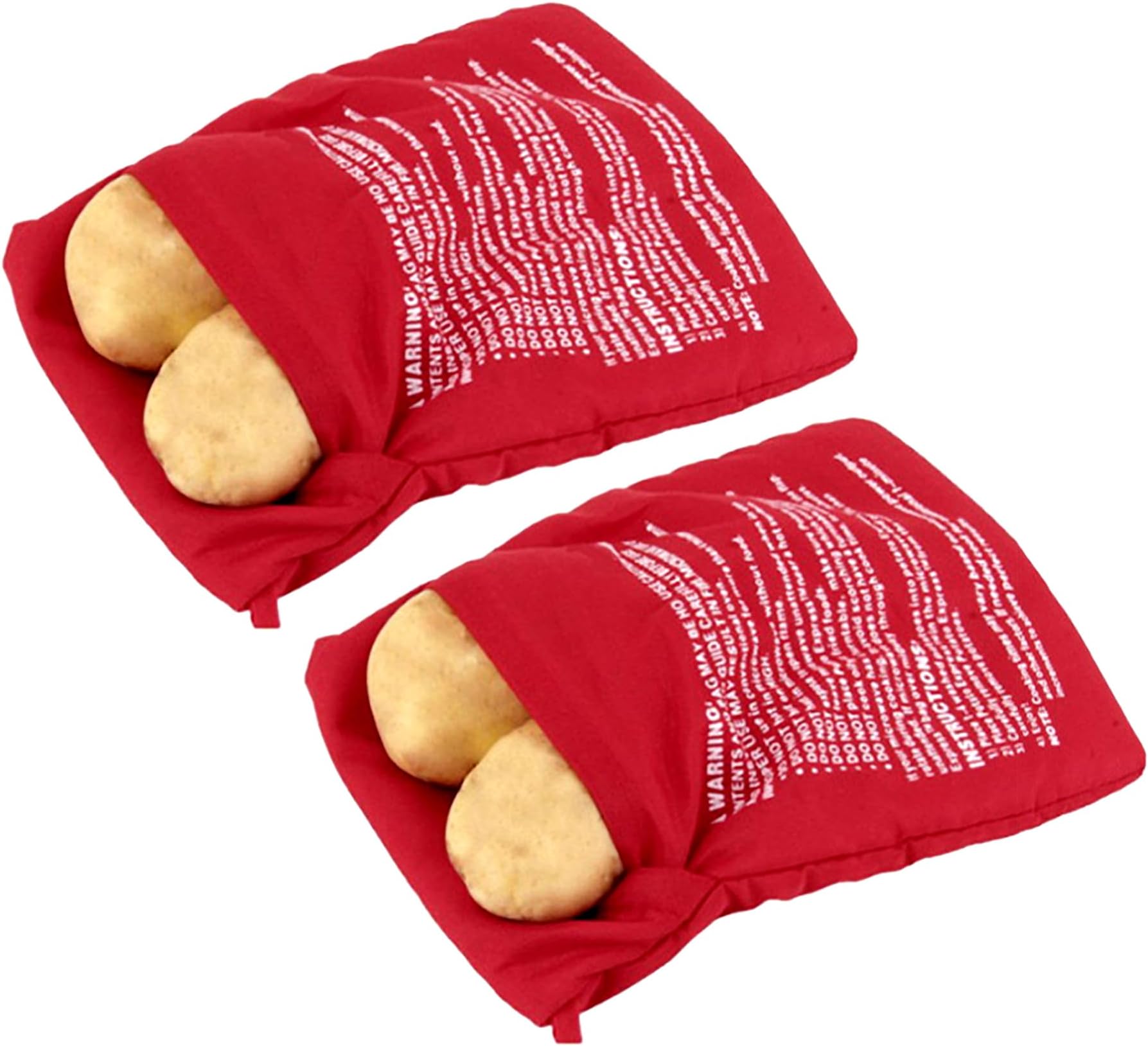 Amazon.com: OBTANIM 2 Pack Microwave Potato Bag Reusable Baked Potato ...