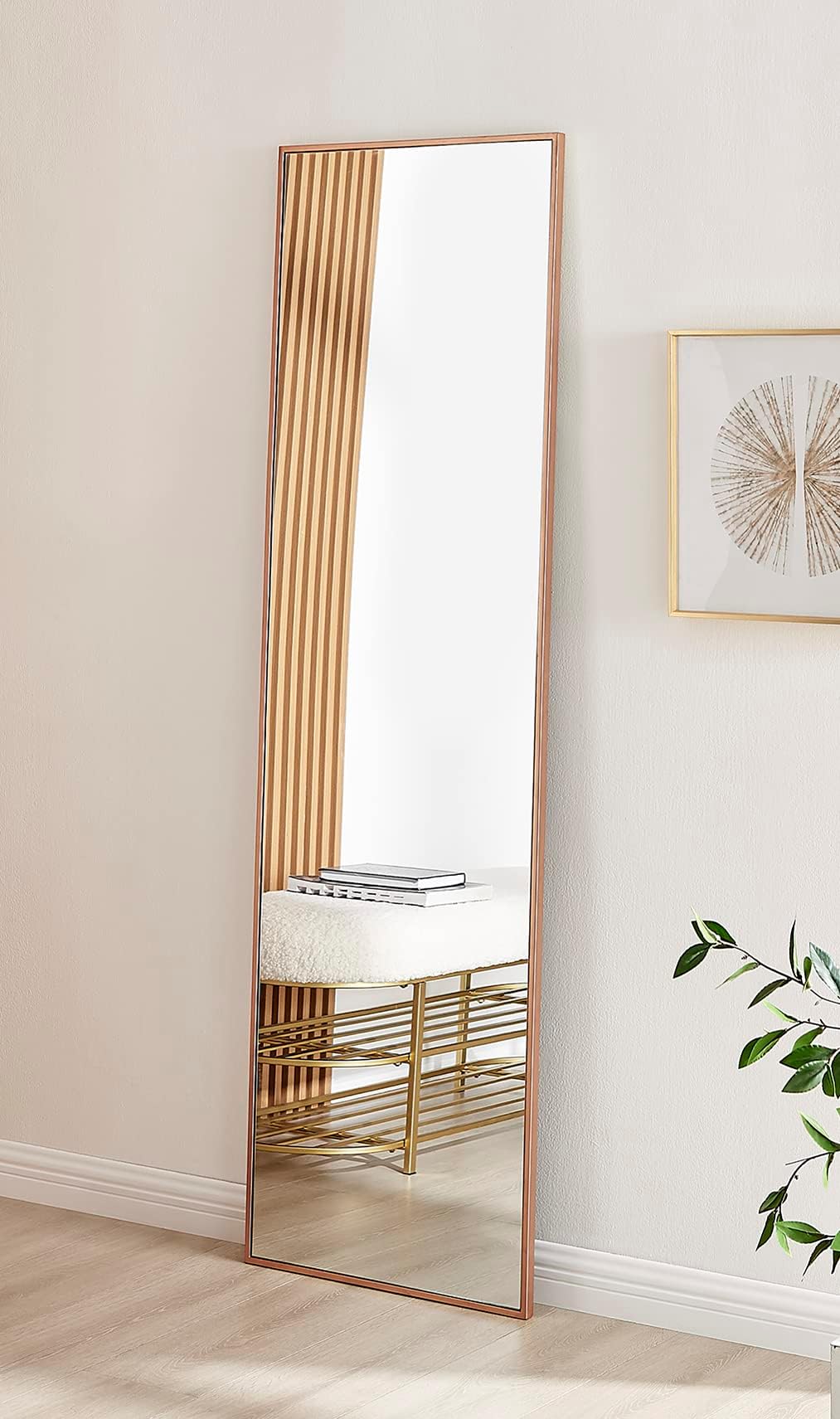 Furniturebox UK Wall Mirror - Emma Gold Metal Rectangular Mirror ...