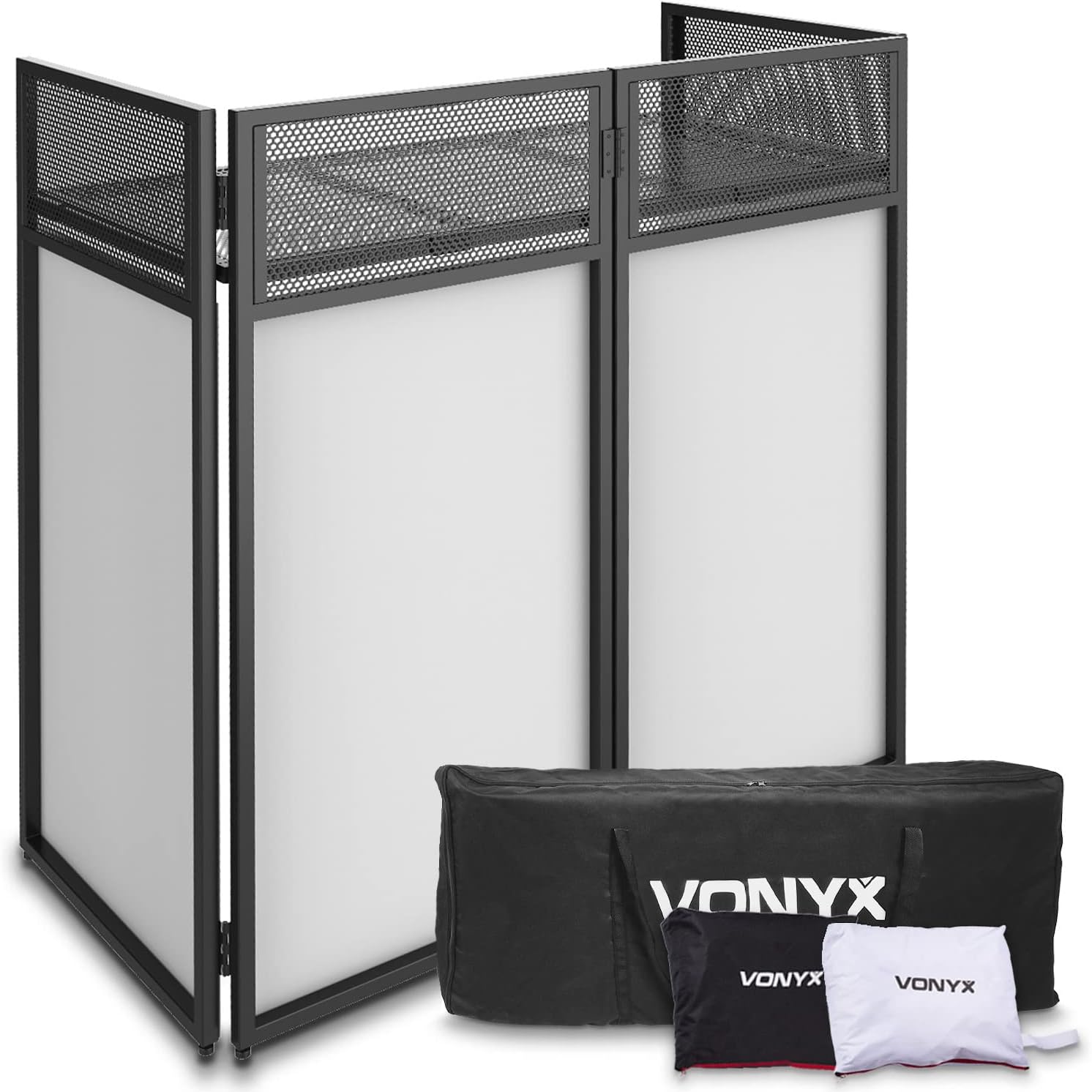 Vonyx DJ Booth Set - Mobiles DJ Pult, DJ Screen, 1x Vonyx DB2 DJ Tisch ...