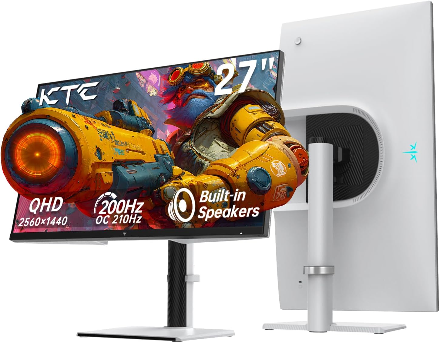 KTC 27 Inch Gaming Monitor 200Hz, 1440P Monitor with Speakers, Up to ...