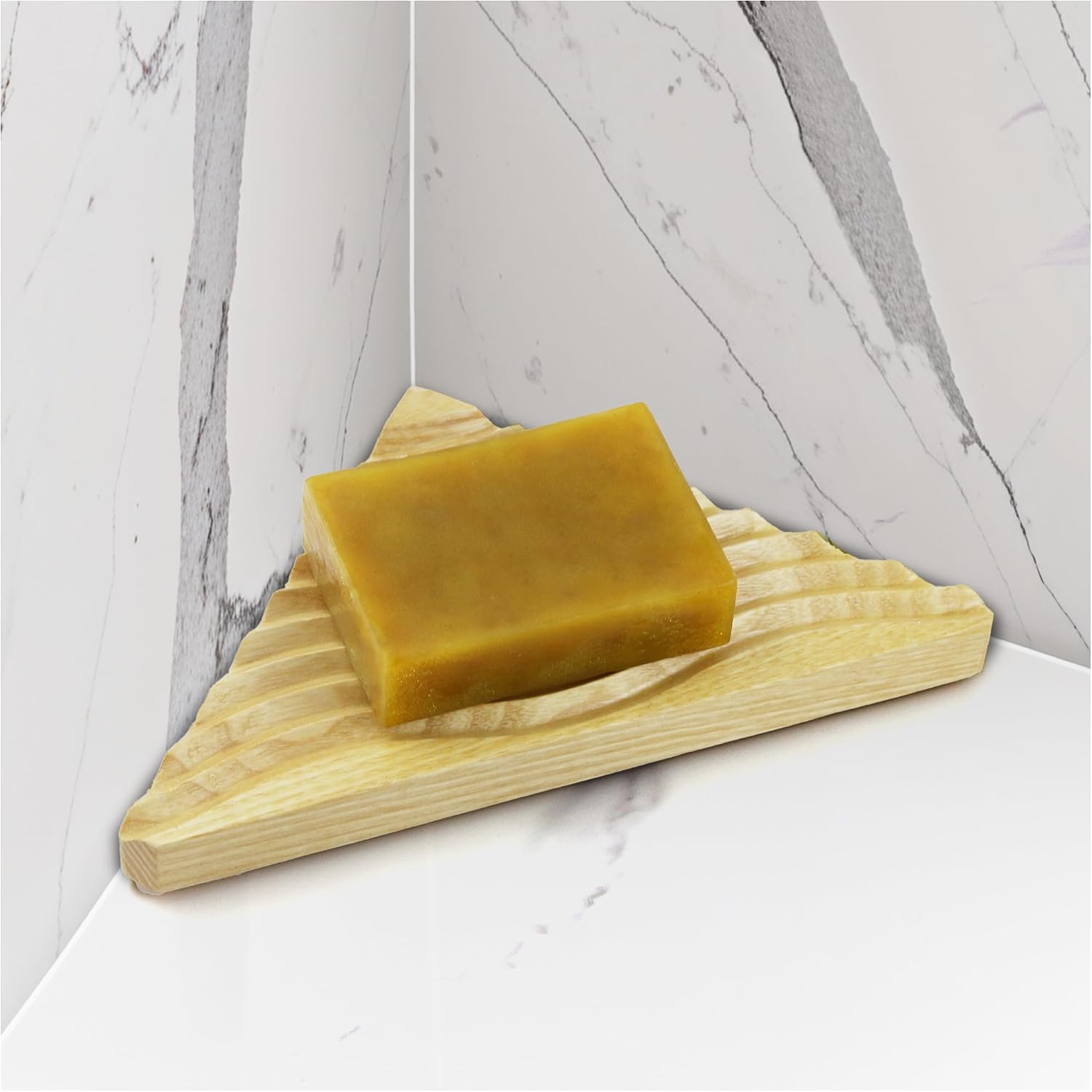 Amazon.com: Corner soap Dish for Shower (2 Pack)- Corner Wooden Soap ...