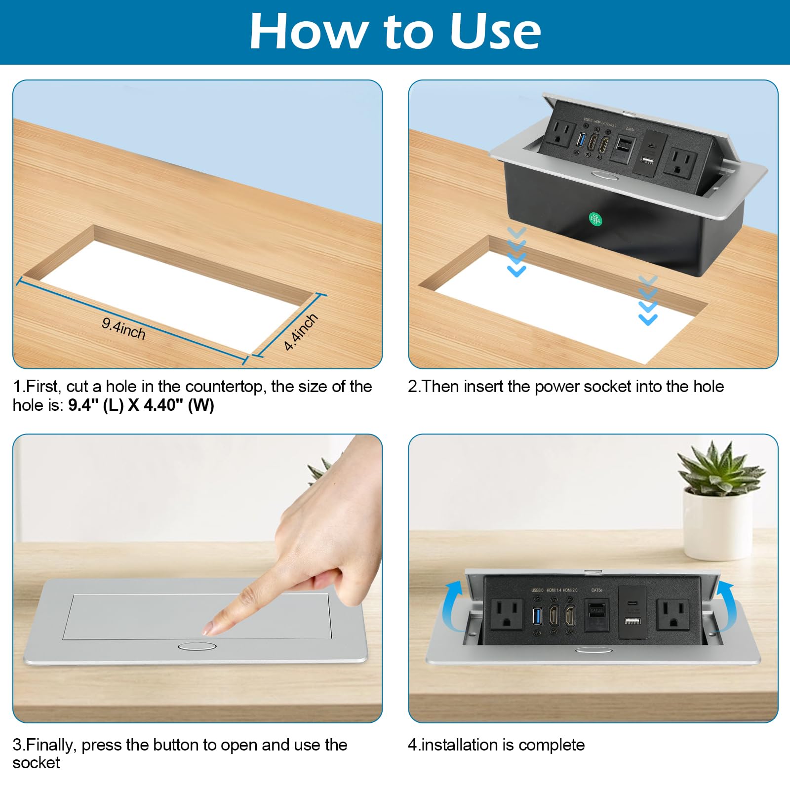 Table Pop Up Outlet Desktop Pop Up Socket Center Countertop Socket Multimedia