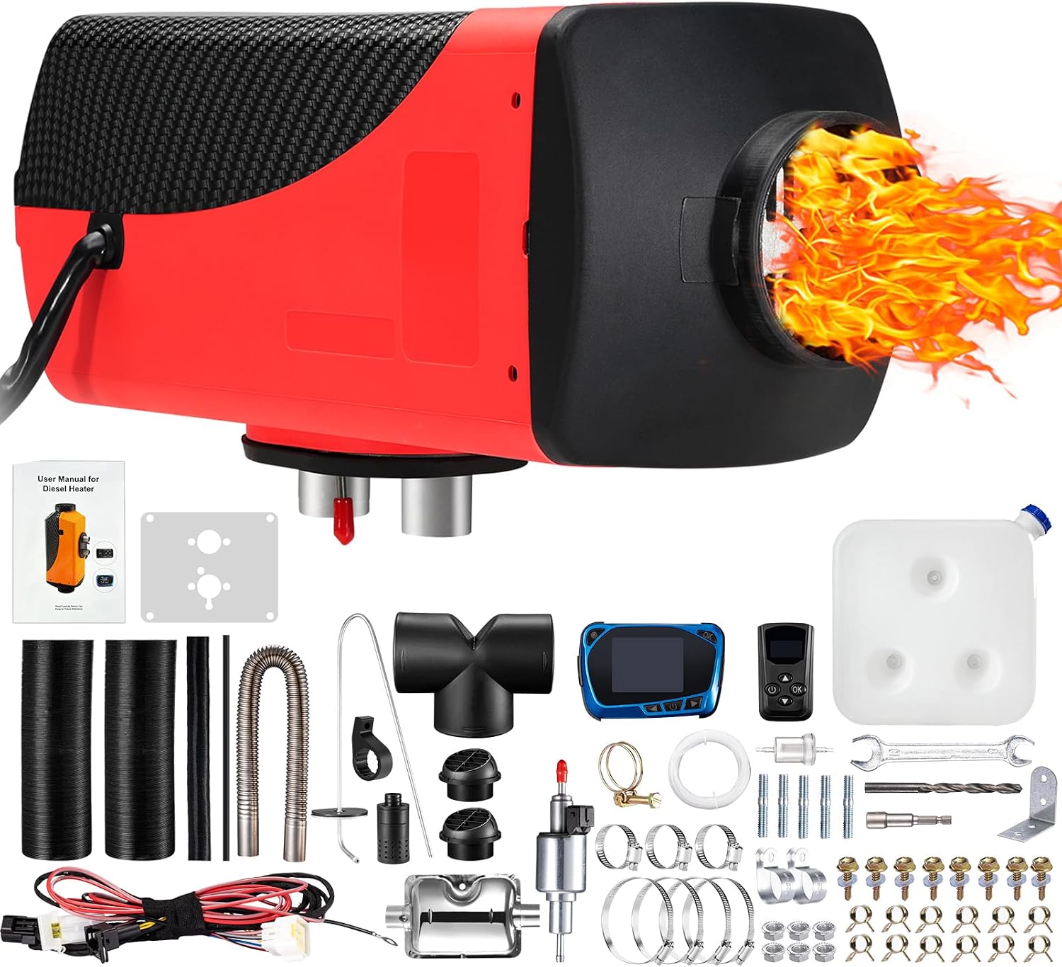 Diesel Heater 2KW/5KW/8KW 12V-24V Upraded Diesel Air Heater, Low Fuel ...