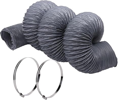 JLXJYS 2 5 10m Flexible Nylon Ducting for Range Hood with 2 Clamps, 2.5 ...