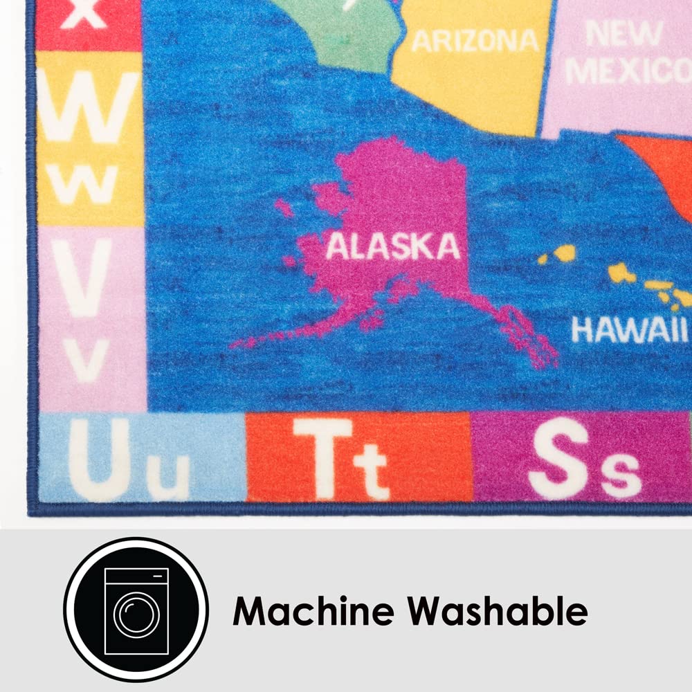 Snapklik.com : Eric Carle Elementary USA Map Kids Machine Washable Area ...