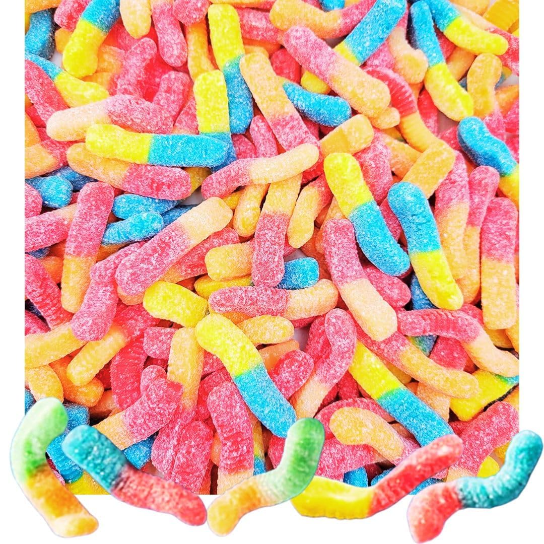 Snapklik.com : Mini SourBrite Crawlers Gummy Candy - 5lb Bulk Sour Gummy Worms - Mini Sweet And ...