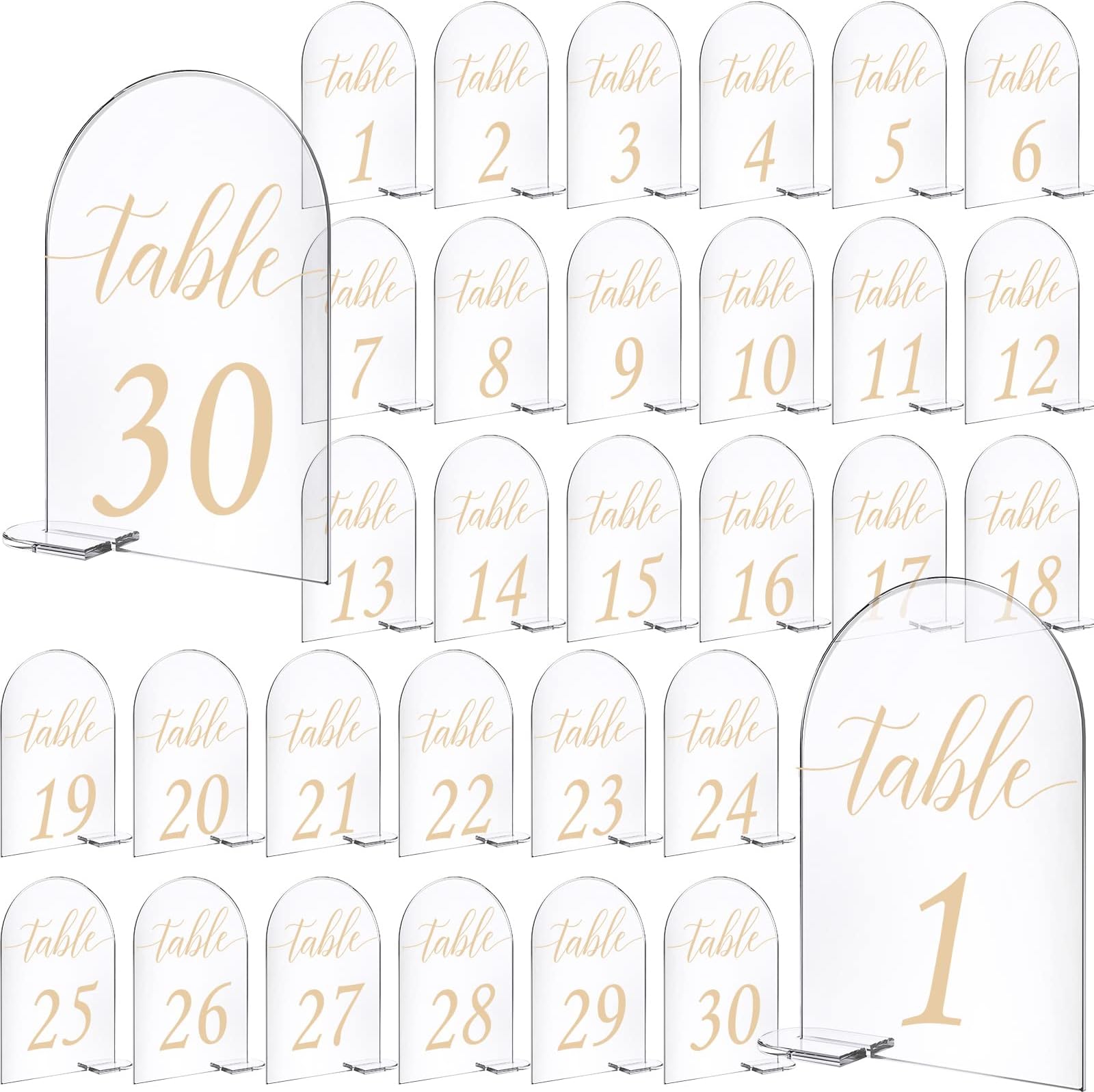 Amazon.com: JINMURY Acrylic Wedding Table Numbers 1-30 with Stand- 4x6 ...