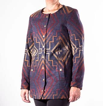 Amazon.com: Pendleton Women's Wool Bomber Jacket, Sunrise Cross ...
