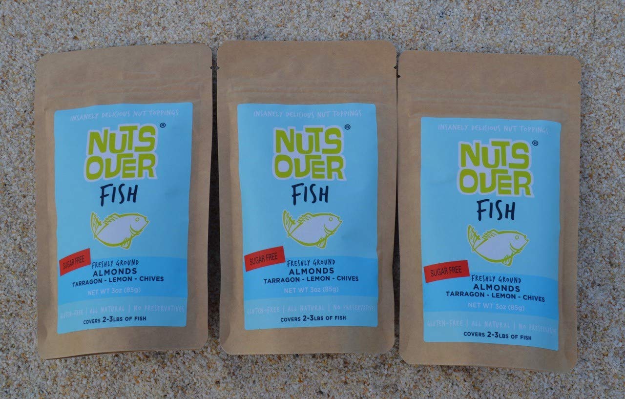 Amazon.com : Nuts Over Fish Almond Topping (Sugar Free) 3oz Packages (3 ...