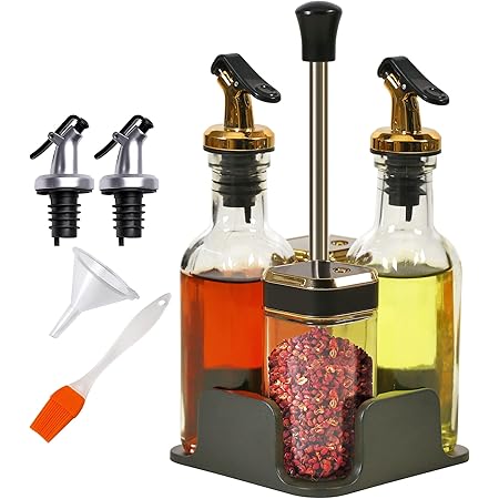 Amazon.com: Salt and Pepper shakers, Oil and Vinegar Dispenser Set with ...