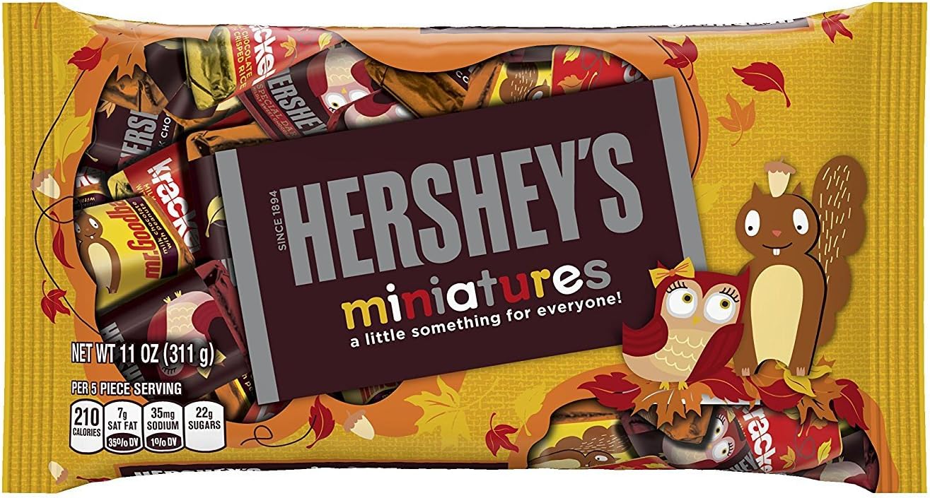 Amazon.com: HERSHEY'S Miniatures Assorted Chocolate, Halloween Candy ...