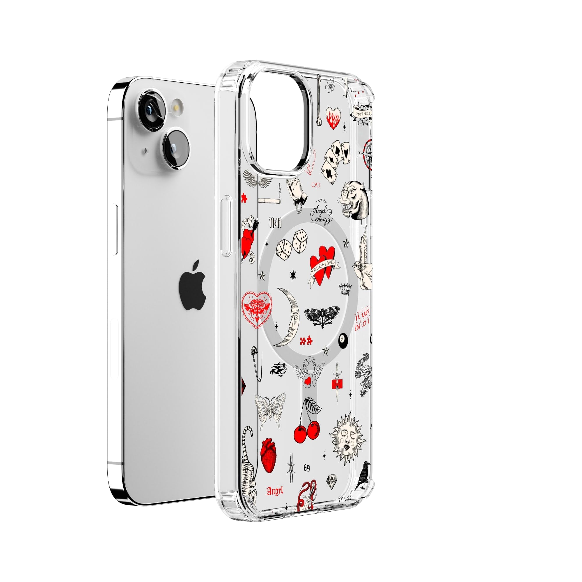 Snapklik.com : Casely iPhone 13 Case Not A Phase Clear Flash Tattoo ...