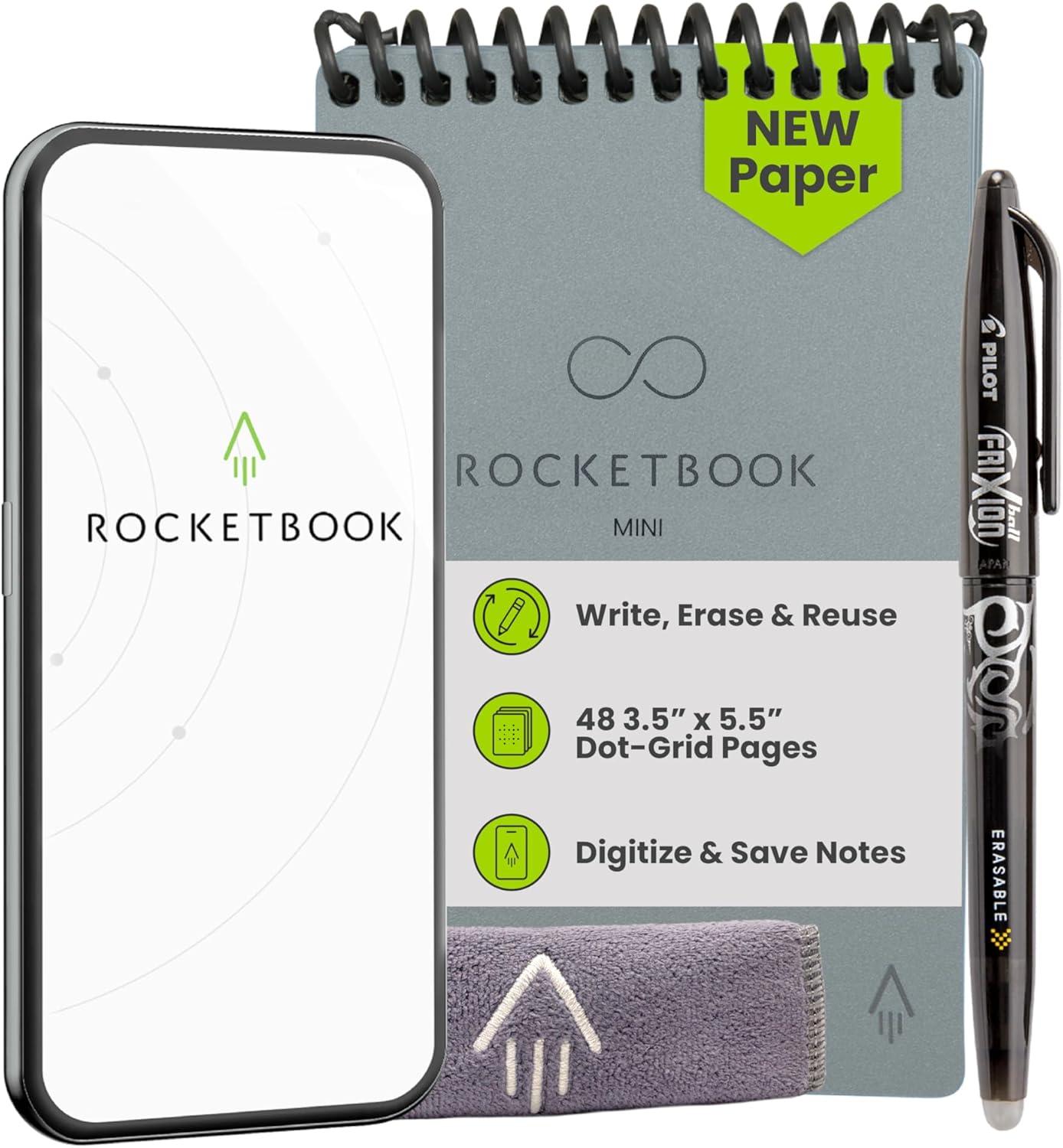 Amazon.com : Rocketbook Mini Reusable Smart Notepad, Pocket Size ...